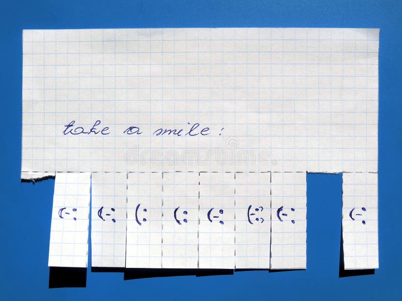 Paper with smile signs stock image. Image of white, write - 24370763