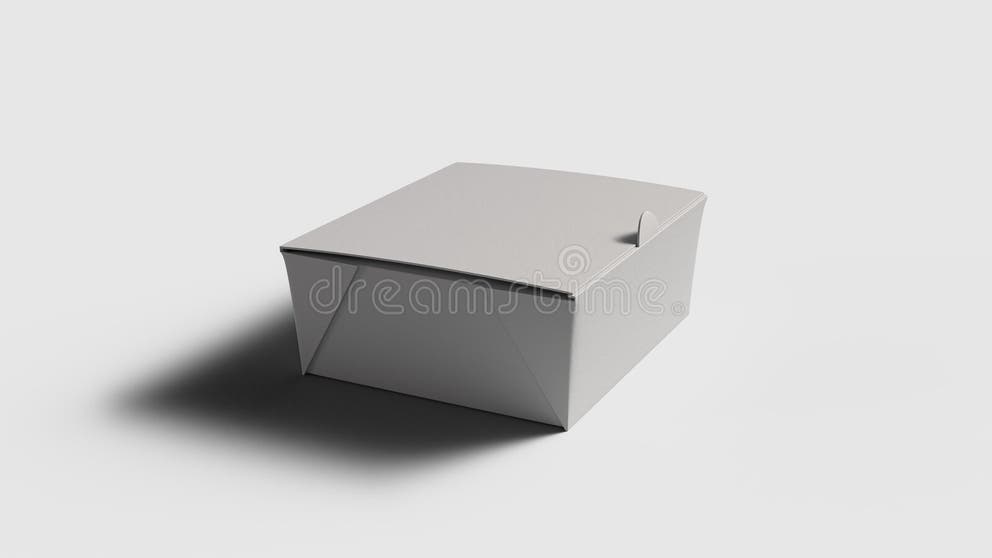 Paper Snack Box on White Backdrop, Turned Sideways Stock Illustration ...