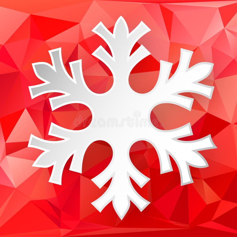 Paper Snowflake Over Geometric Background Stock Vector - Illustration ...