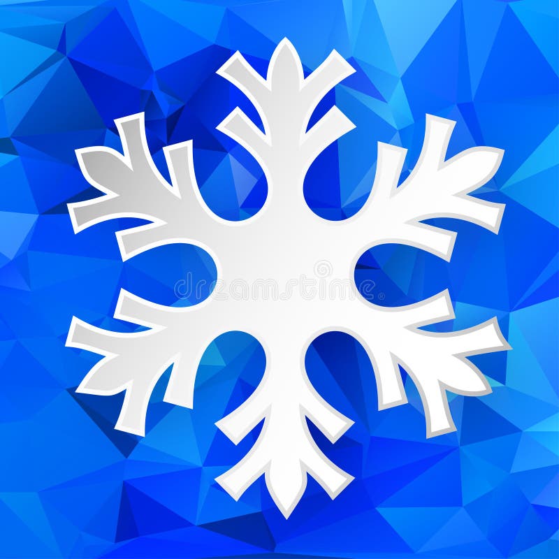 Paper Snowflake Over Geometric Background Stock Vector - Illustration ...