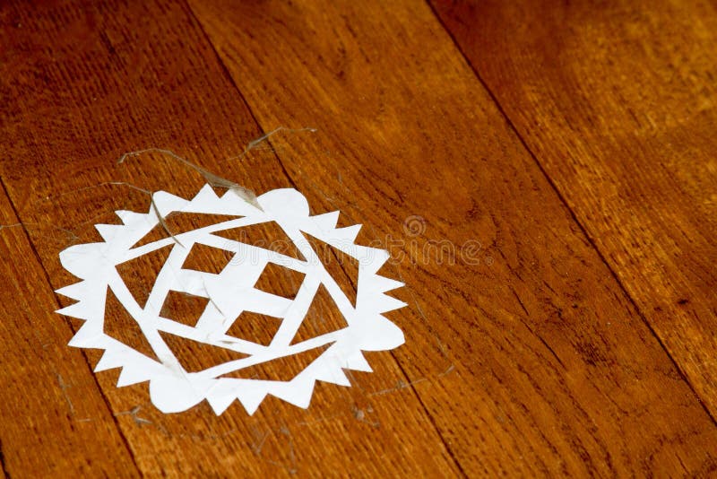 Paper Snowflake on a Wooden Floor. Stock Image - Image of wood, holiday ...
