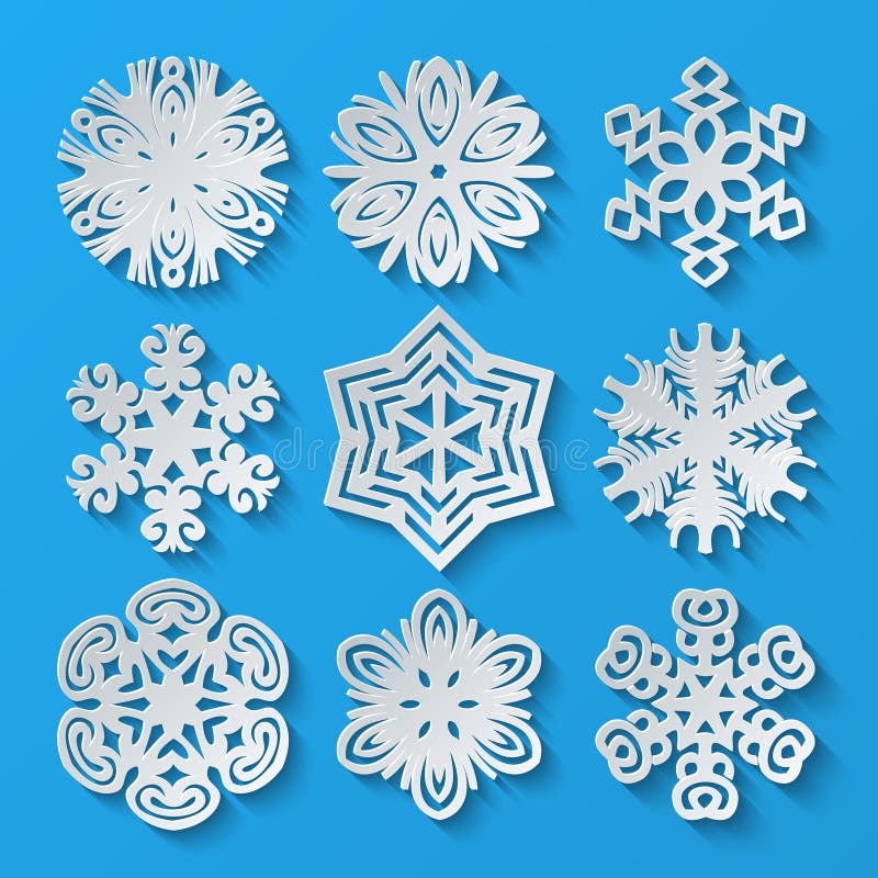 Paper snowflakes. Set 2 stock vector. Illustration of frost - 45489181
