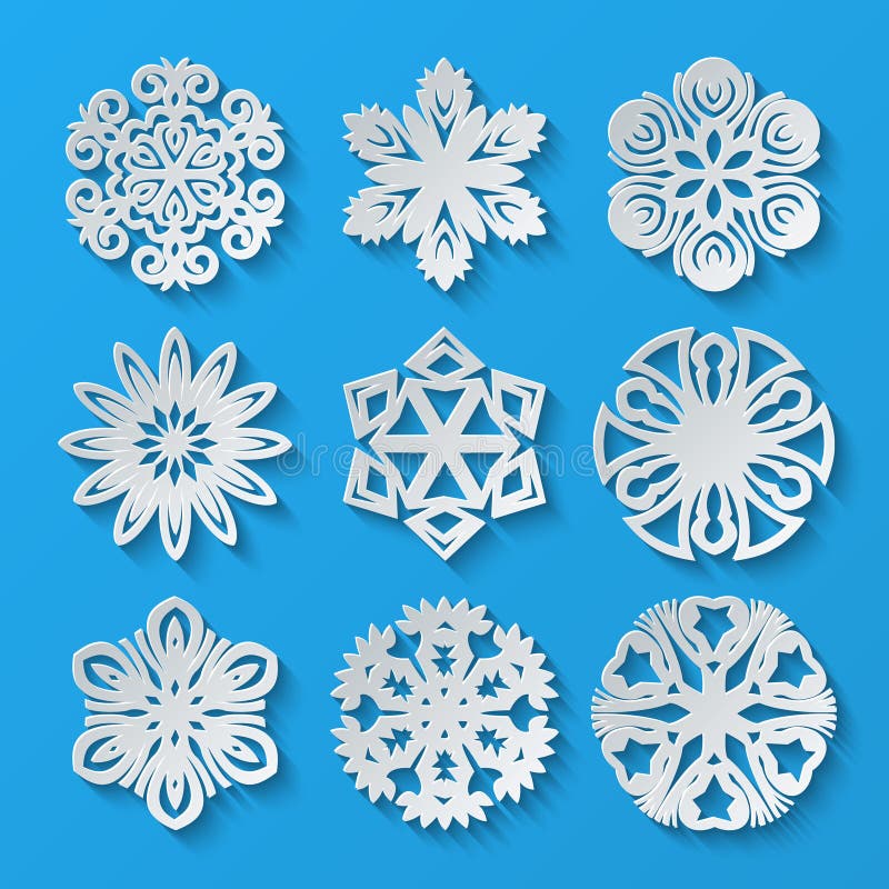 Paper snowflakes. Set 1 stock vector. Illustration of celebration ...