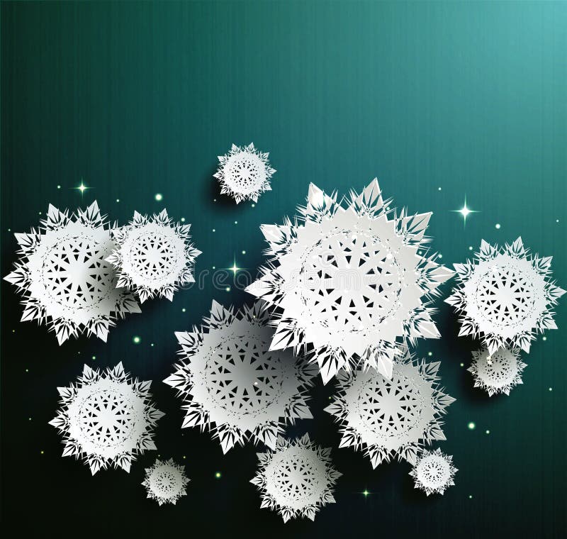 Paper snowflakes stock illustration. Illustration of merry - 34470016