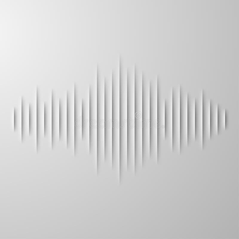 Paper Sound Waveform with Shadow Stock Vector - Illustration of sine ...