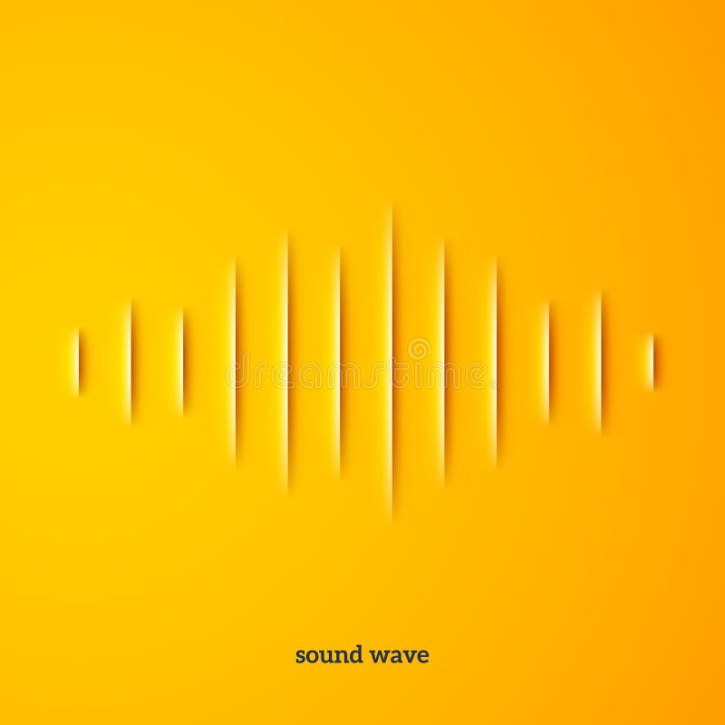 Paper Sound Waveform with Shadow Stock Vector - Illustration of sine ...