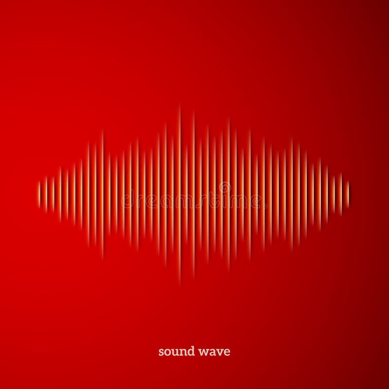 Paper Sound Waveform with Shadow Stock Vector - Illustration of sine ...