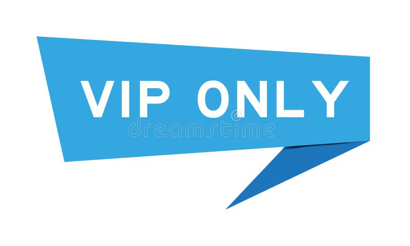 Paper Speech Banner with Word Vip only in Blue on White Background ...