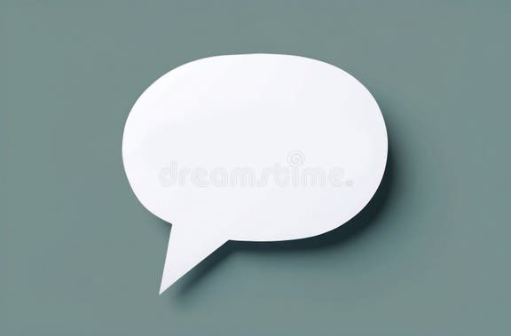 Paper Speech Bubble, Front View Close-up, Placed Against a Solid ...