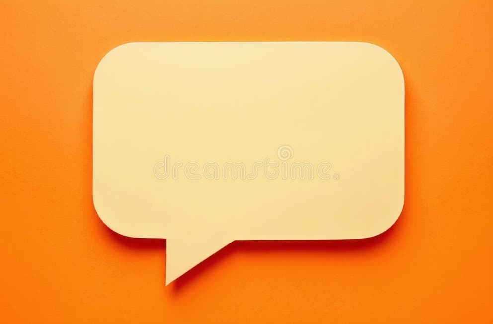 Paper Speech Bubble, Front View Close-up, Placed Against a Solid ...