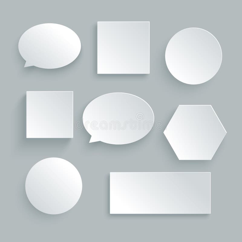 Paper Speech Bubble in White Color. Vector Illustration for Mess Stock ...