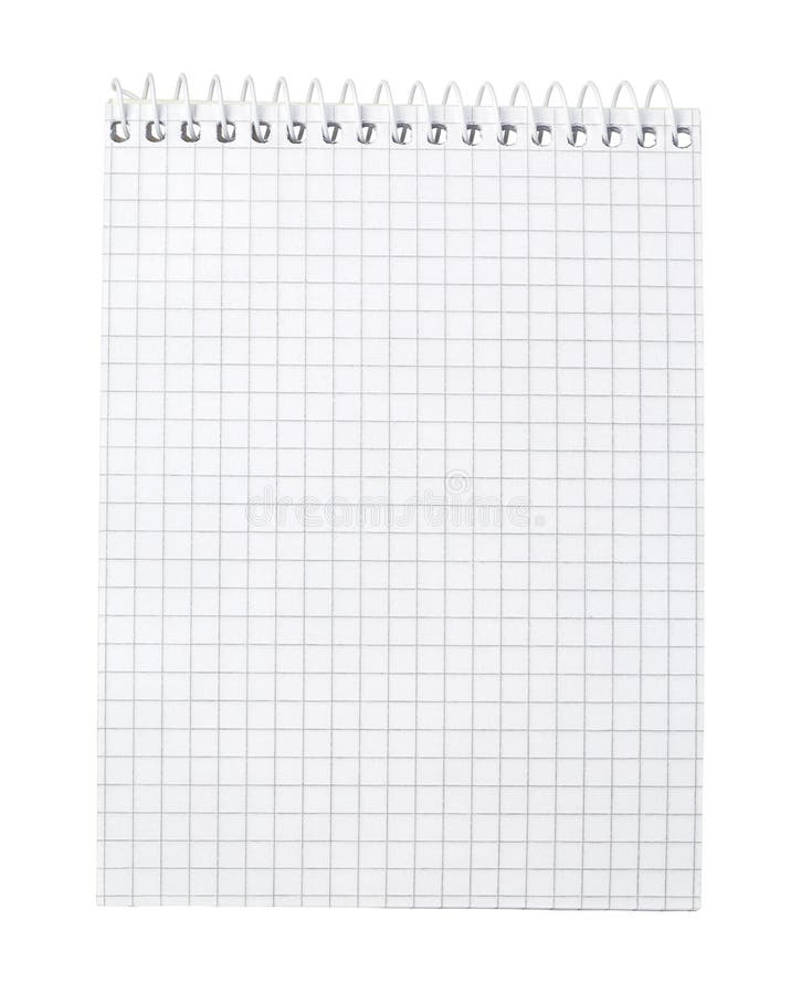 Paper Spiral Notebook Close-up Isolated on a White Background. Blank ...