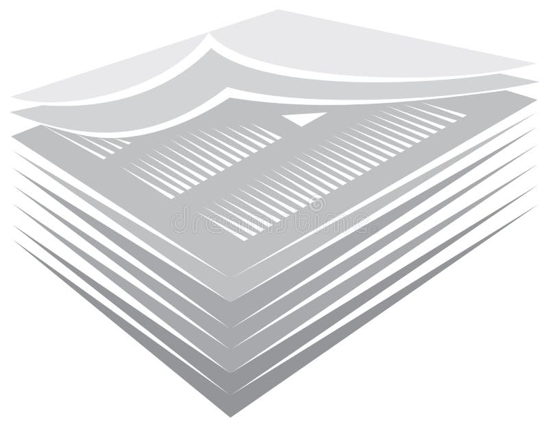 Stack of White Papers, Hand Drawn Style, Vector Stock Vector ...