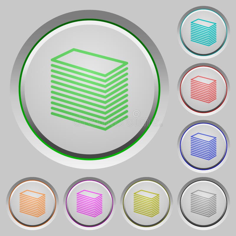 Paper stack push buttons stock vector. Illustration of design - 186569256