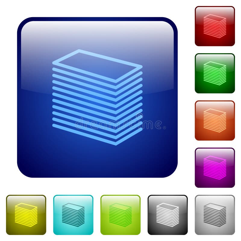 Paper Stack Color Square Buttons Stock Vector - Illustration of ...