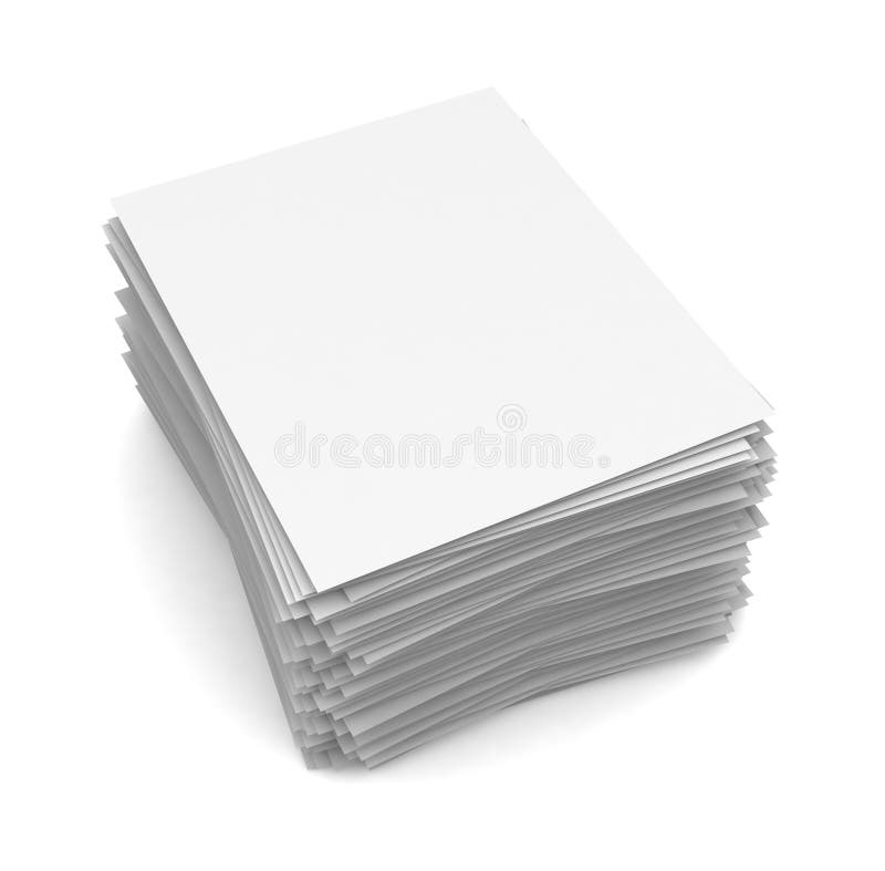 Paper Stack 3d Illustration Stock Illustration - Illustration of ...