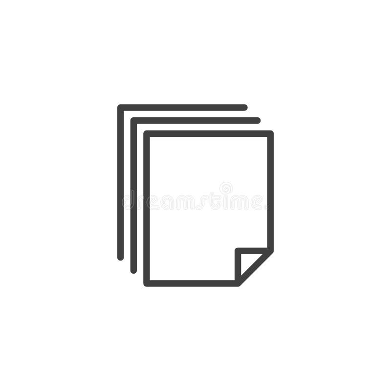 Paper Stack line icon stock vector. Illustration of document - 348959905