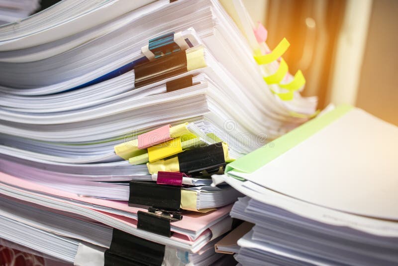 Paper Stack, Pile of Unfinished Documents on Office Desk Related Stock ...