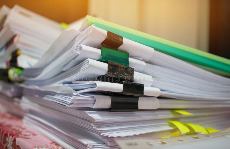 Paper Stack, Pile of Unfinished Documents on Office Desk Related Stock ...