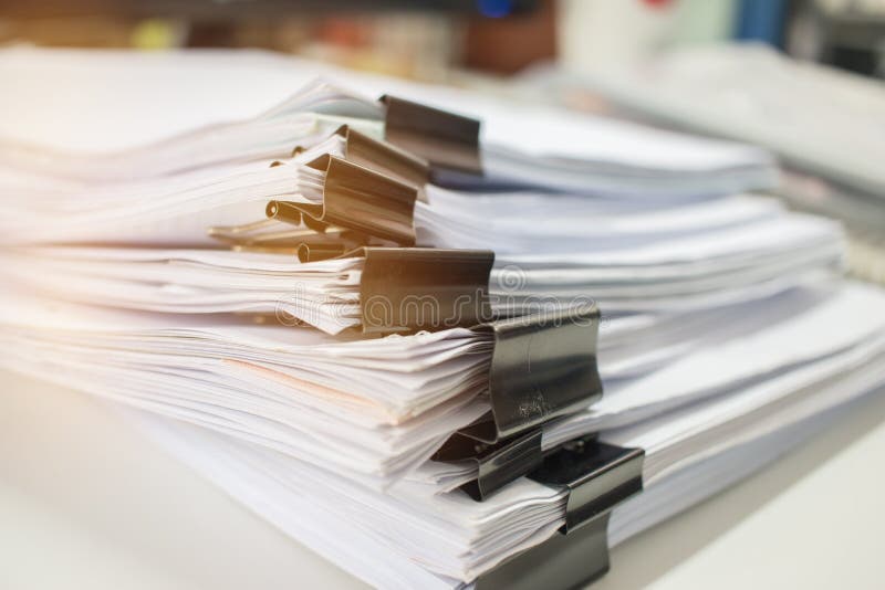 Paper Stack, Pile of Unfinished Documents on Office Desk Related Stock ...
