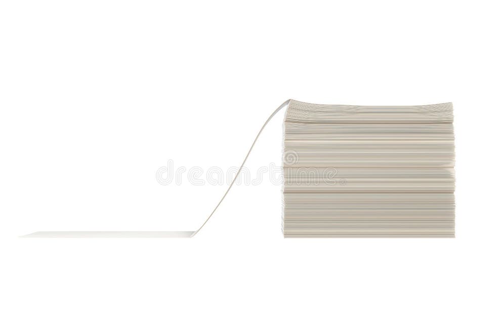 Paper stack, side view stock illustration. Illustration of stacked ...