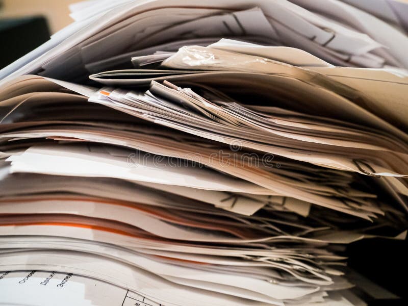 The Paper Stack is a Side View Stock Image - Image of detail, ragged ...