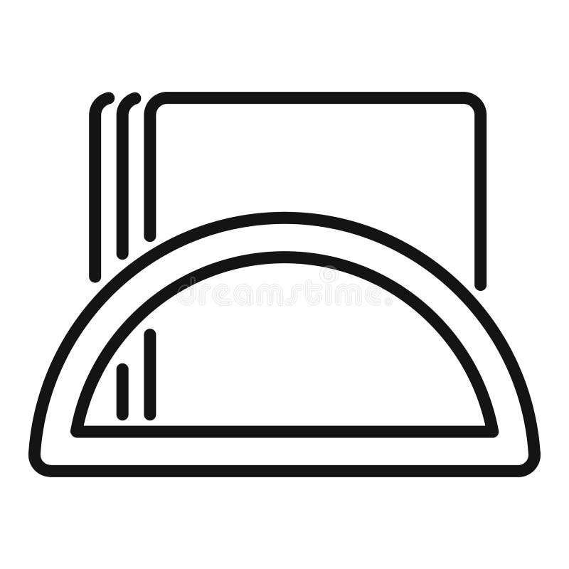 Paper Stack Standing on Half Round Paper Holder Line Icon Stock Vector ...