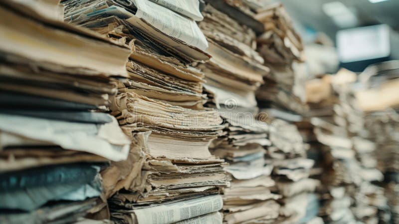 Paper Stacks Show Information Overload and Represents Overwhelming ...