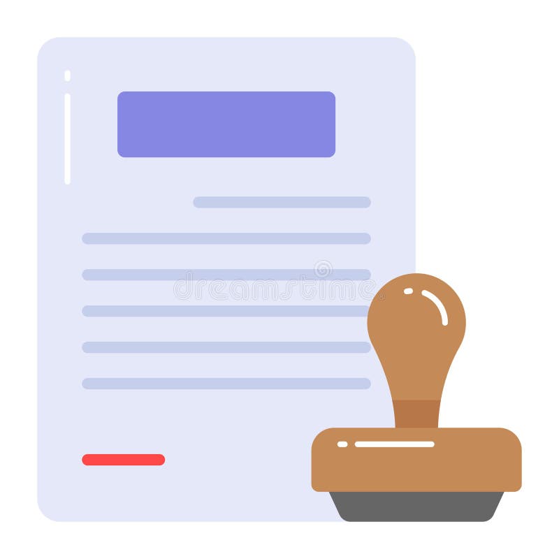 Paper with Stamp Concept of Legal Document Vector in Trendy Style Stock ...