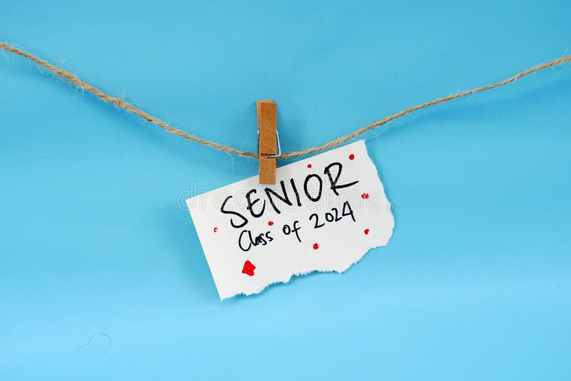 Paper Stapled To String with the Words Senior Class of 2024. Stock ...