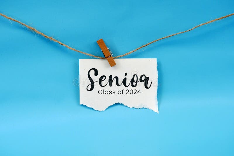 Paper Stapled To String with the Words Senior Class of 2024. Stock ...