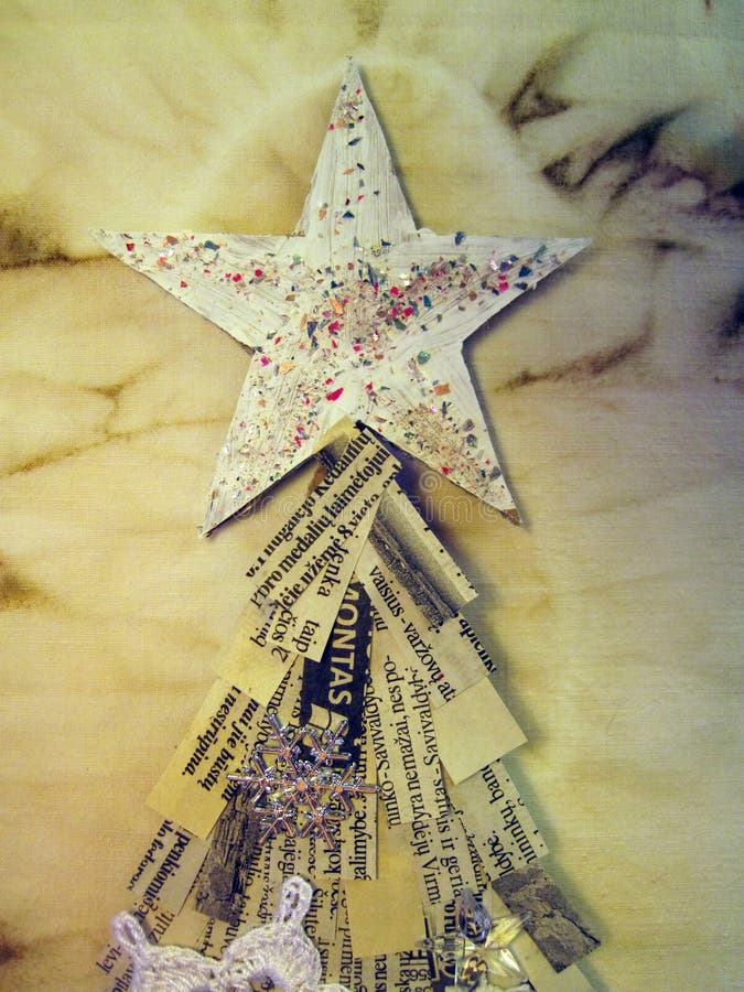 Paper star stock photo. Image of newspaper, texture, festive - 35816414