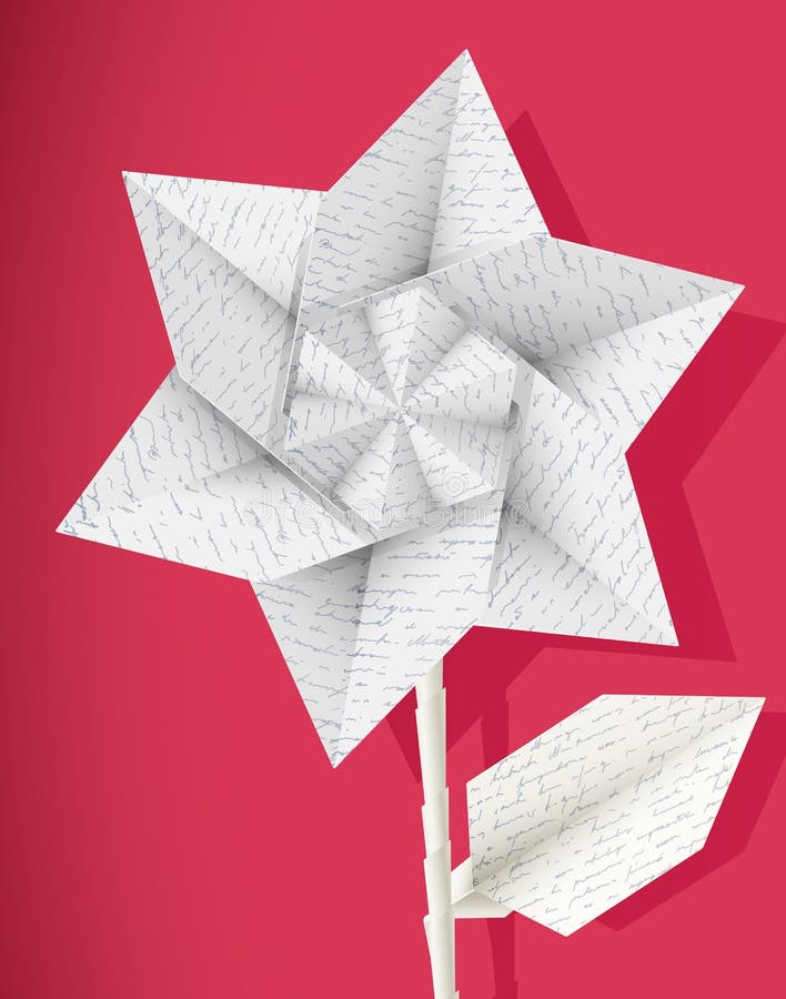 Paper star flower. stock illustration. Illustration of handmade - 30063460