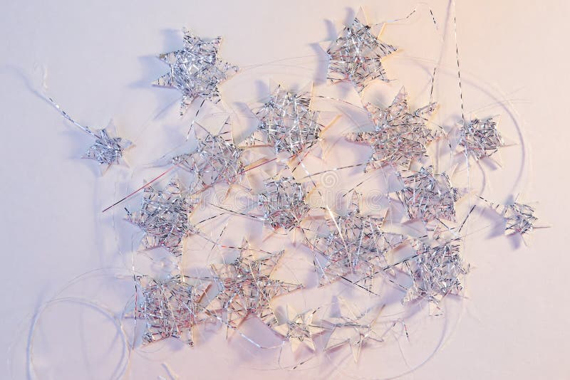Paper Stars Decorated with Silver Thread. Stock Image - Image of ...