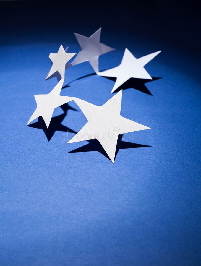 Paper Stars Group on a Colour Background Stock Photo - Image of ...