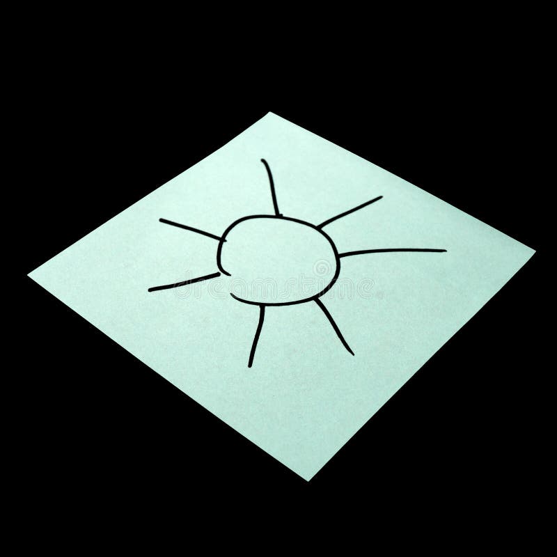 Paper Sticker with the Image of the Symbol of the Sun on Dark ...