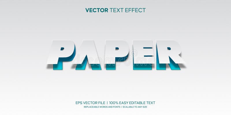 Paper Sticker Style Cut Off Editable Text Effect Stock Vector ...