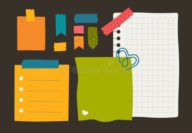 Paper Sticker Various Notes are Personal. Accessories for Organizing ...