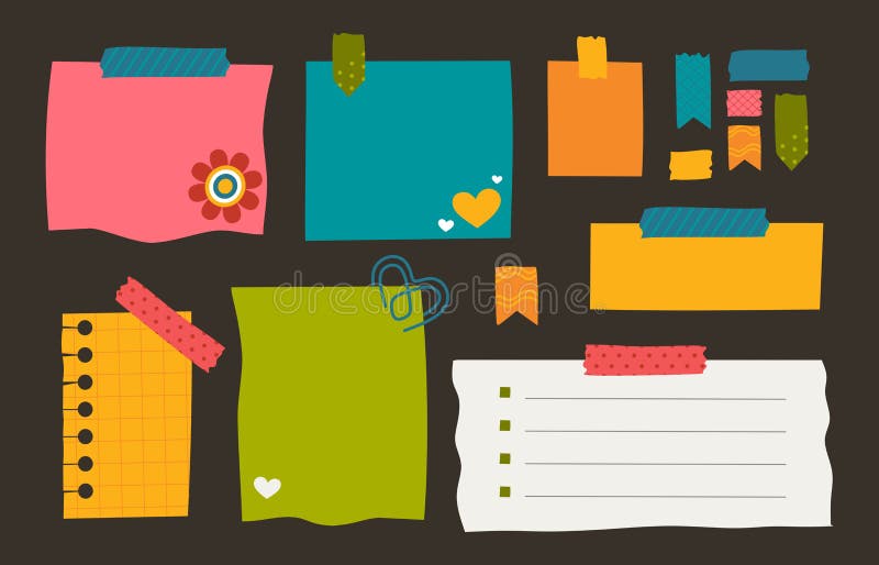 Paper Sticker Various Notes are Personal. Accessories for Organizing ...