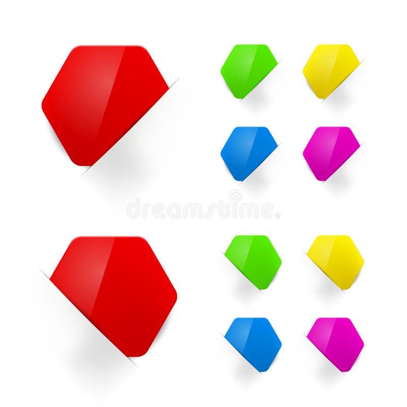 Paper stickers collection stock vector. Illustration of background ...