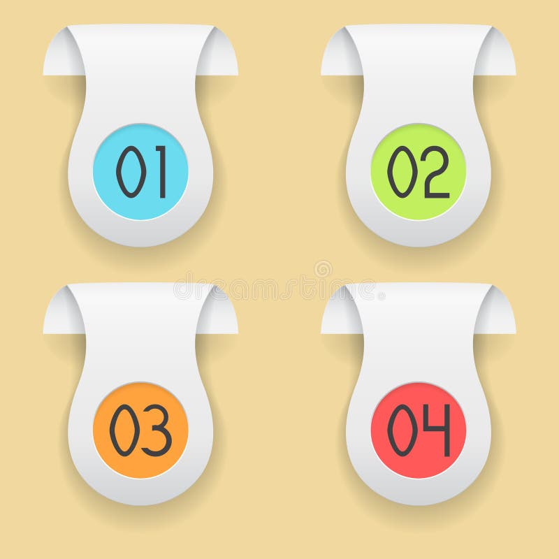 Paper Stickers with Numbers Stock Vector - Illustration of product ...
