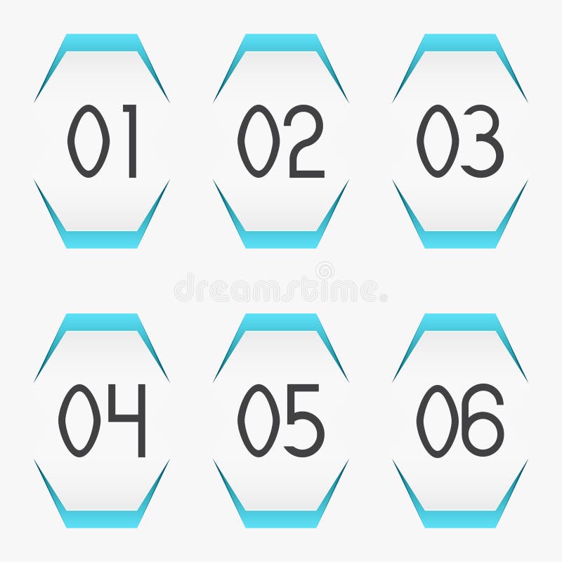 Paper Stickers with Numbers Stock Vector - Illustration of shadow ...