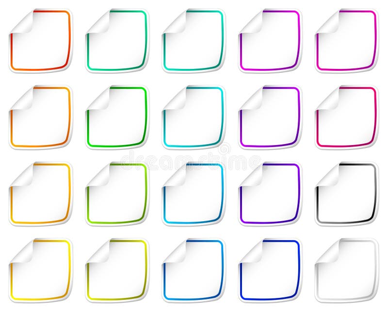 Paper stickers set stock vector. Illustration of icon - 14683000