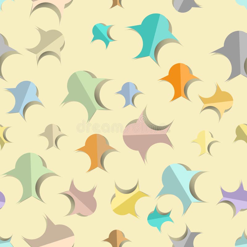 Paper Sticky Note and 3d Seamless Pattern. Stock Vector - Illustration ...