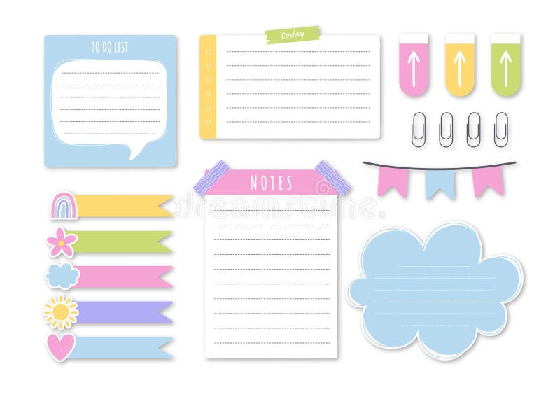 Paper Sticky Set Vector Concept Stock Vector - Illustration of notepad ...