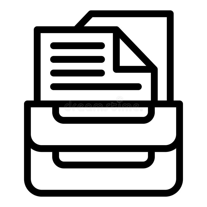 Paper Storage Icon Outline Vector. Document Organizer Stock Vector ...