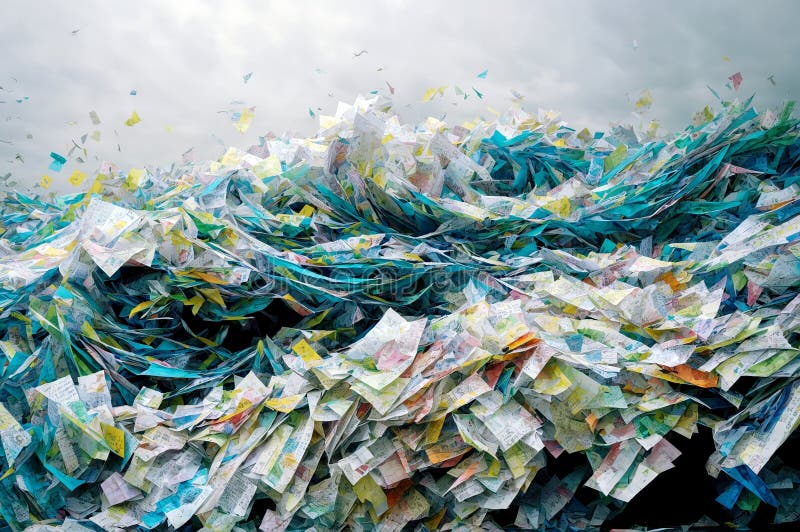 Paper storm in the office stock illustration. Illustration of corporate ...