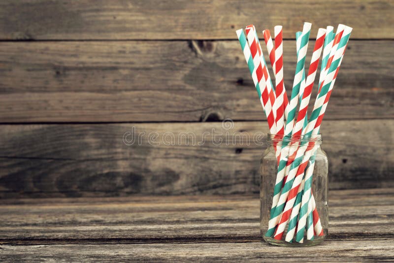 Paper Straws on Wooden Background Stock Image - Image of wooden, paper ...
