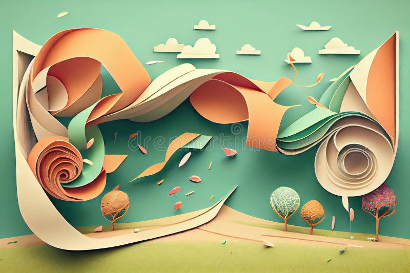 Paper Streamer Being Blown in the Wind, Creating a Whimsical Scene ...