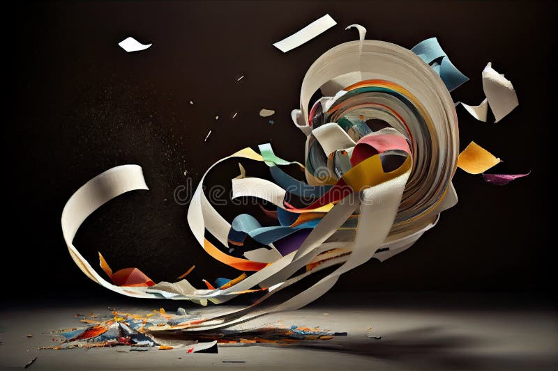 Paper Streamer Being Released from Its Roll, Floating Down To the ...